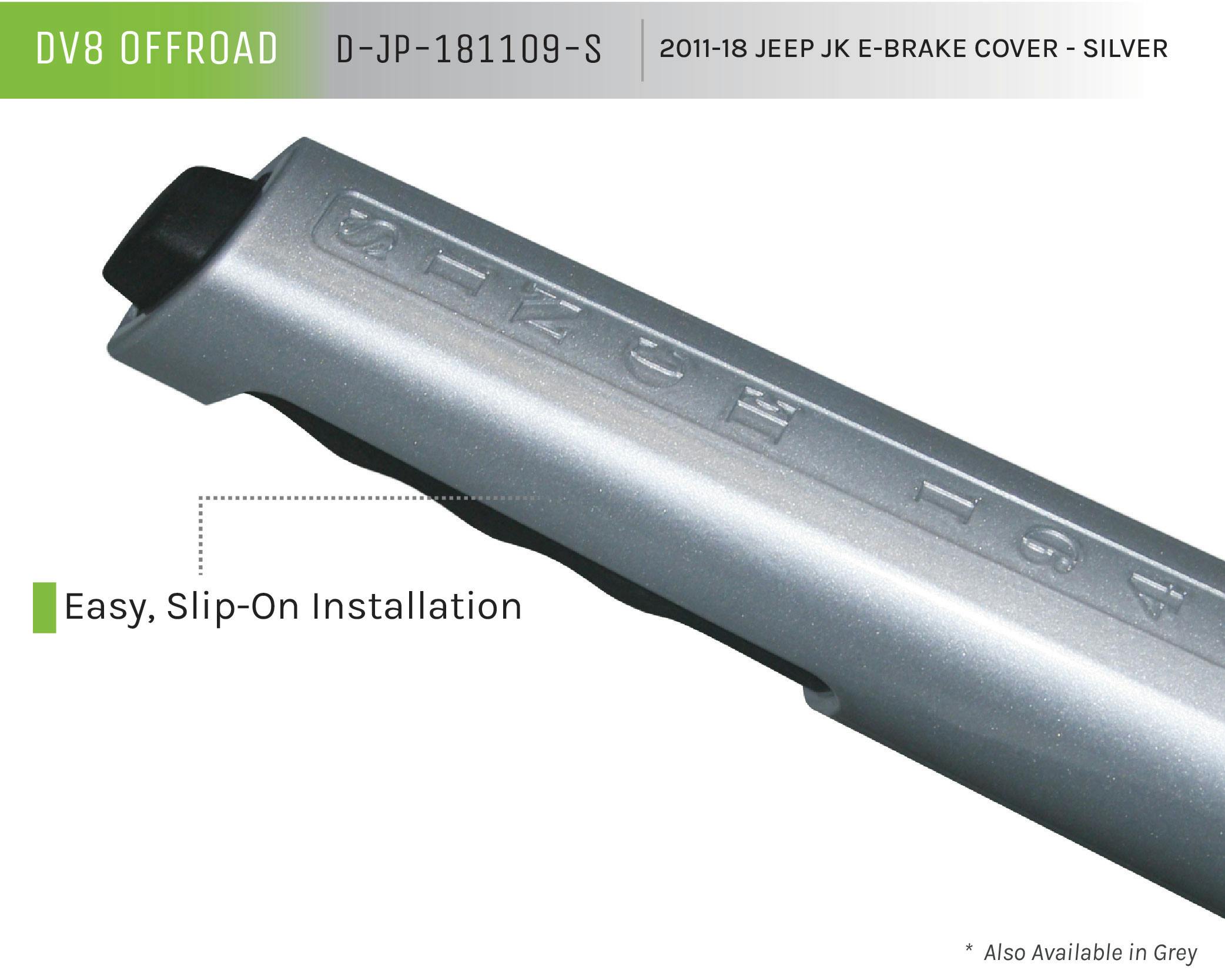 DV8 Offroad D-JP-181109-S Jeep JK E-Brake Cover, Silver